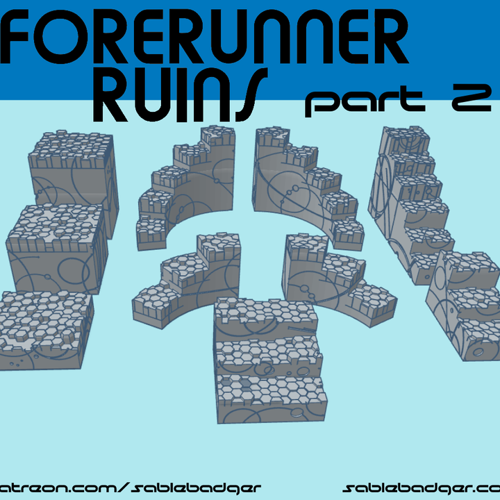 3D Printable Forerunner Ruins - Mysterious Alien Terrain for Tabletop Games by brander roullett